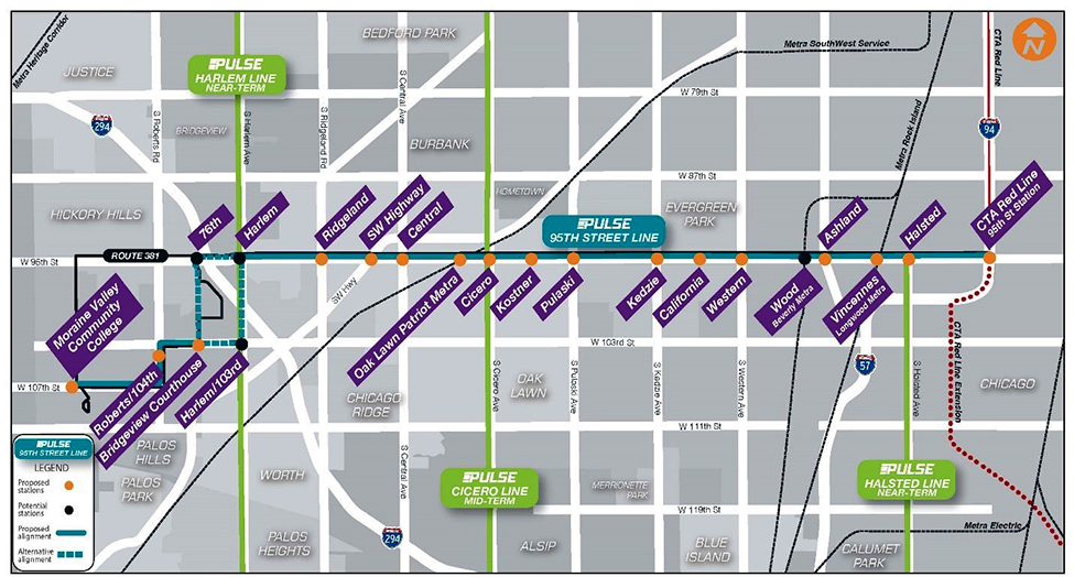 Pulse 95th Street Line | Pace Suburban Bus